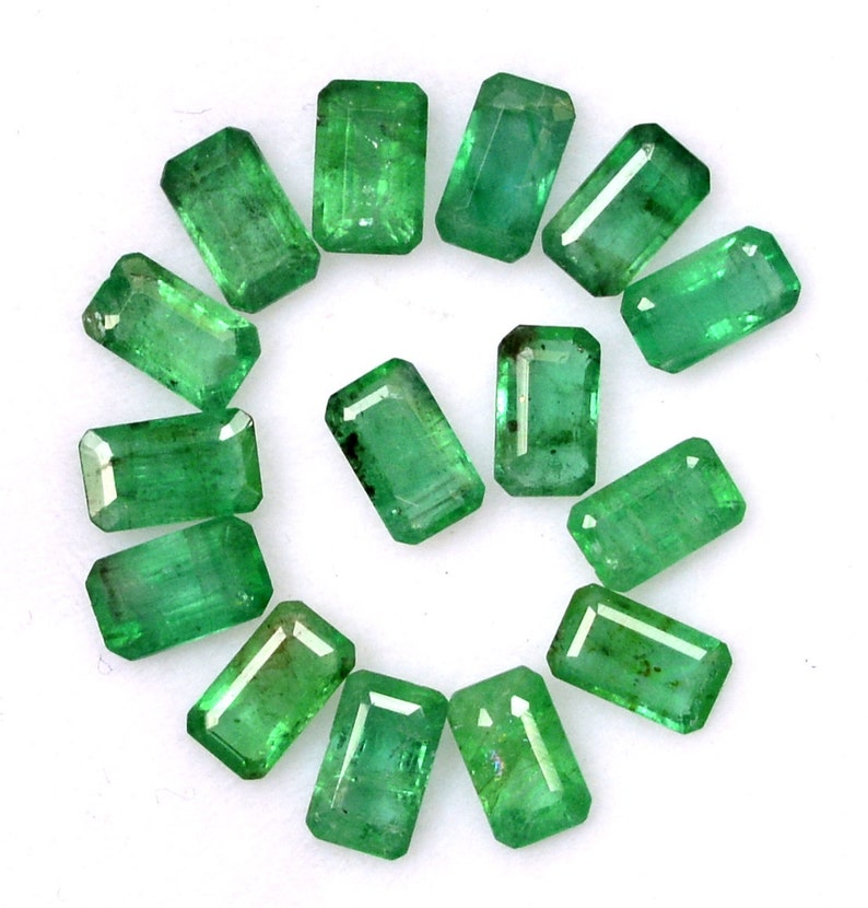 5x3 Mm Natural Emerald Octagon Cut Lot 15 Pcs Faceted Unheated - Etsy