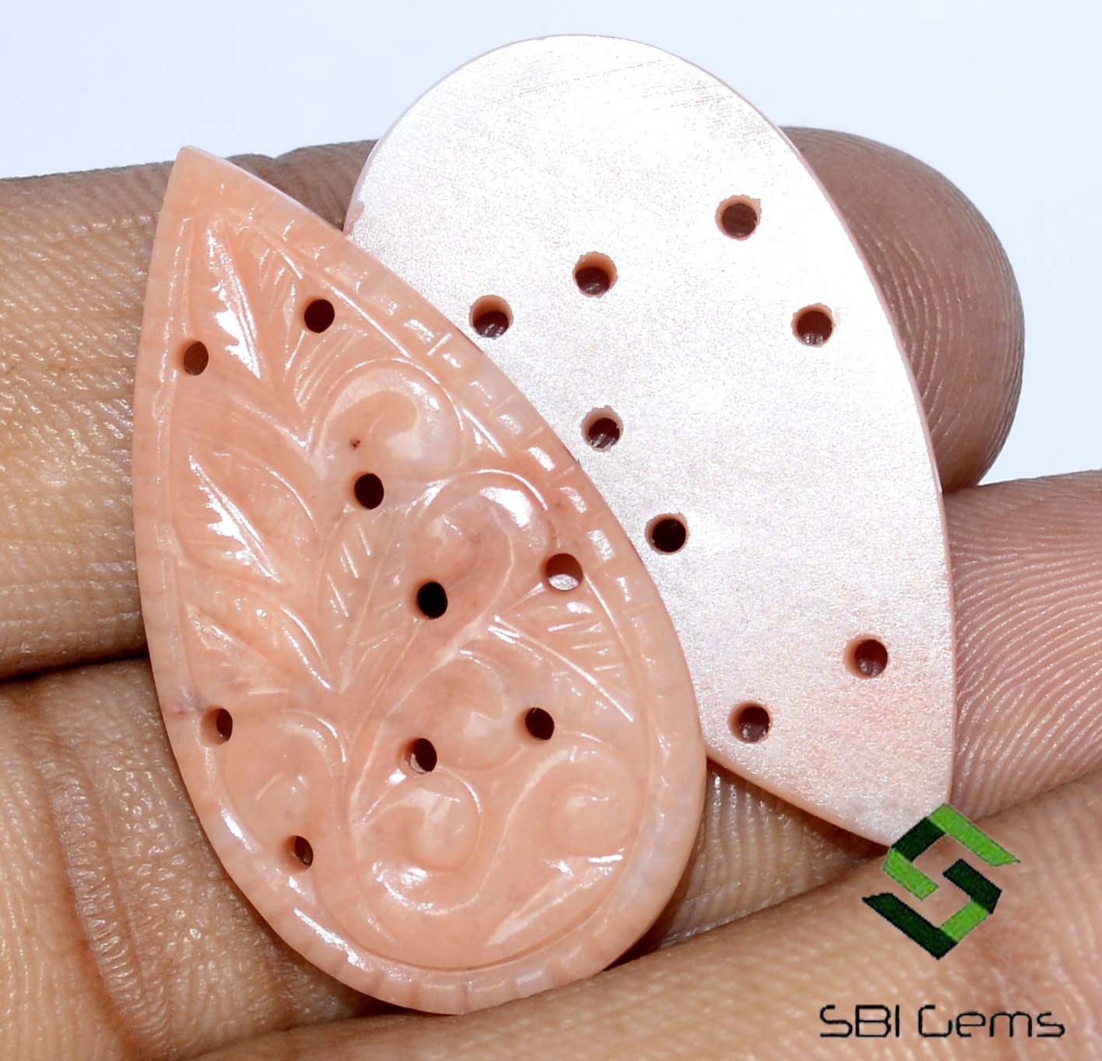 Natural Jade Peach Colour Pair 4 Typs Hand Made Carving Loose | Etsy