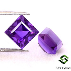 6x6 mm Natural Amethyst Square Cut 3 Quality Pairs Calibrated | Etsy