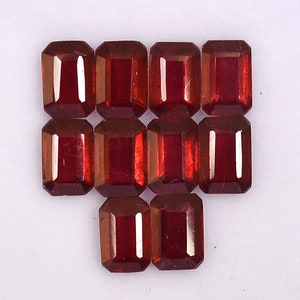 6x4 Mm Natural Ruby Octagon Cut Calibrated Lot 10 Pcs 8.49 CTS Red ...