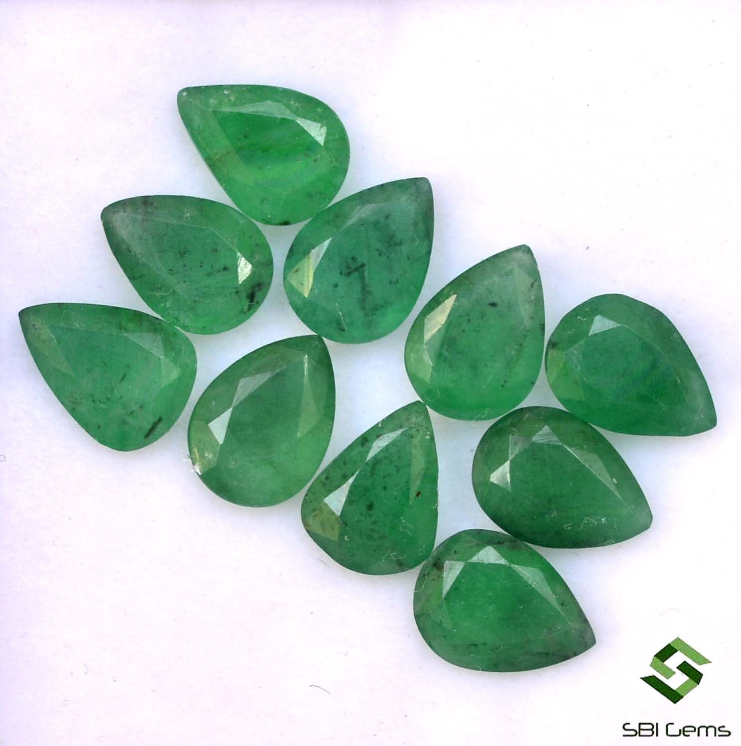 7x5 mm Certified Natural Emerald Pear Cut Lot 10 Pcs Untreated | Etsy
