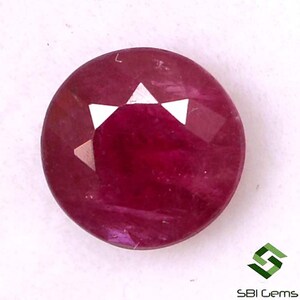 6 Mm Certified Natural Ruby Round Cut 1.01 Cts Faceted Deep Red Shade ...