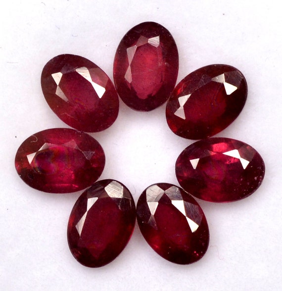7x5 Mm Natural Ruby Oval Cut Lot 07 Pcs 7.53 CTS Calibrated | Etsy UK