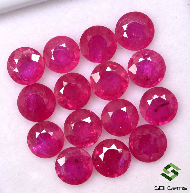 5 Mm Natural Ruby Round Cut Lot 15 Pcs 8.92 Cts Calibrated - Etsy