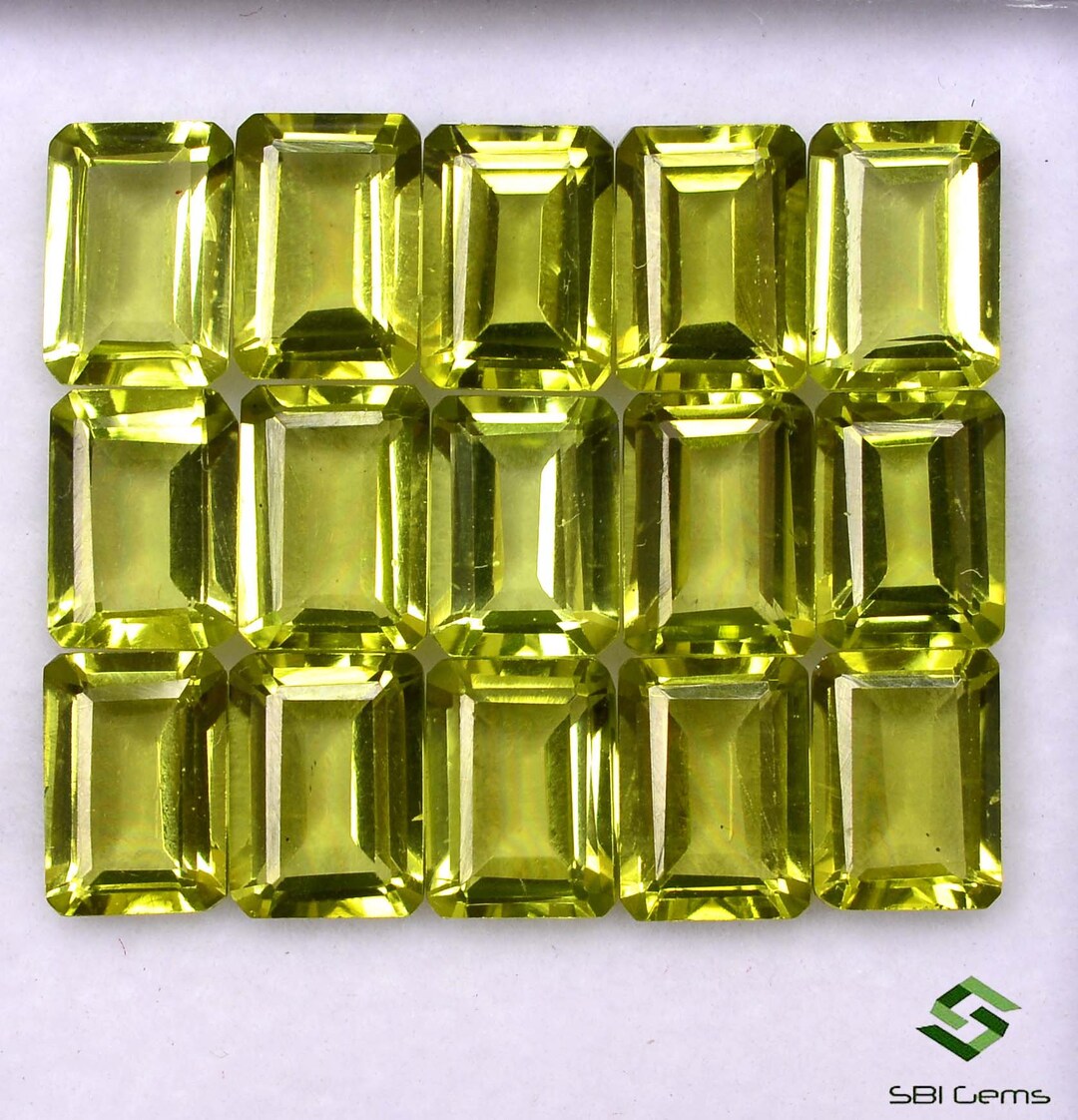 7x5 Mm Natural Peridot Octagon Cut Lot Calibrated Faceted Loose ...