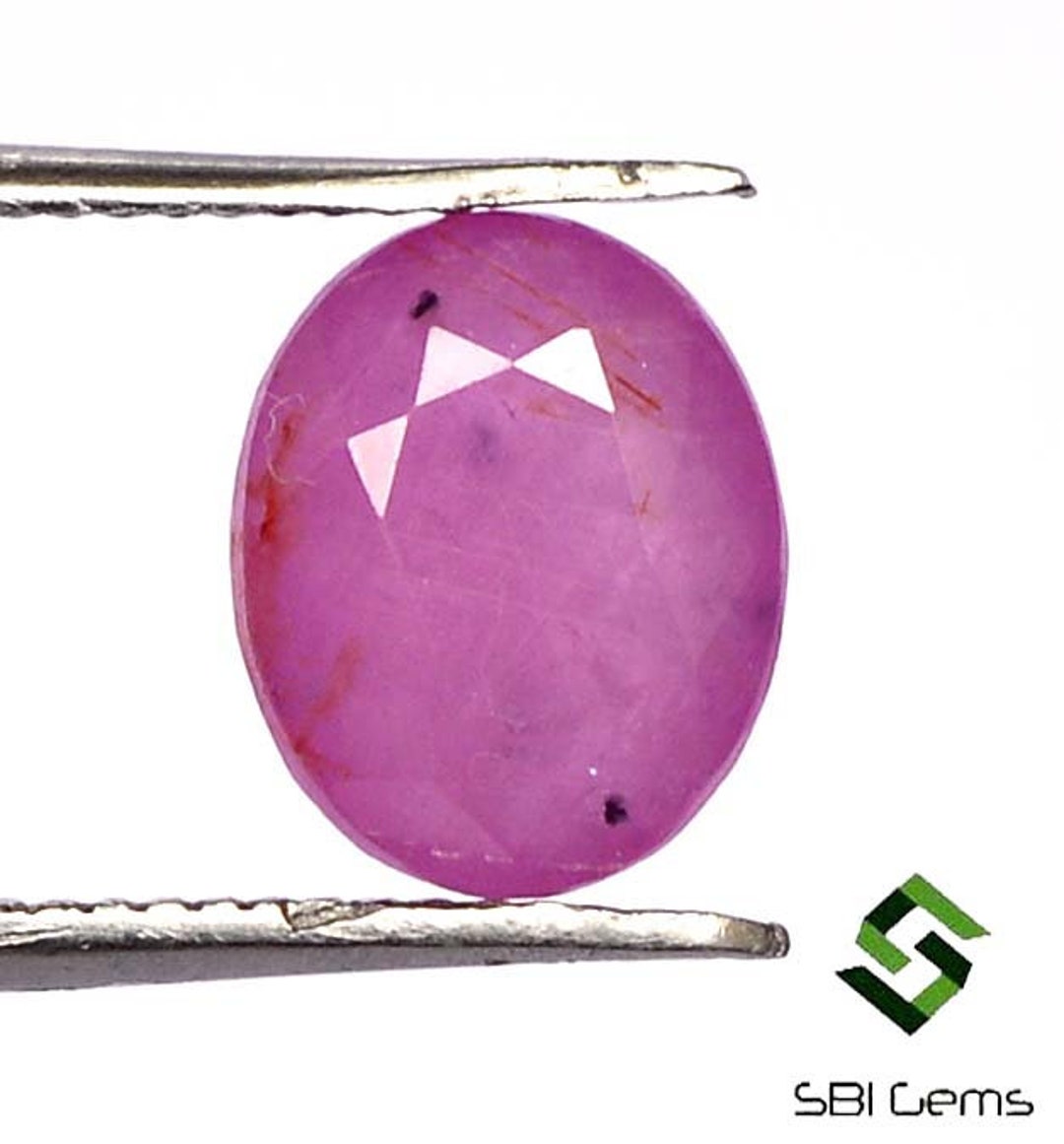 8x6.75 Mm Certified Natural Ruby Oval Cut 2.08 Cts Faceted Red Pink ...