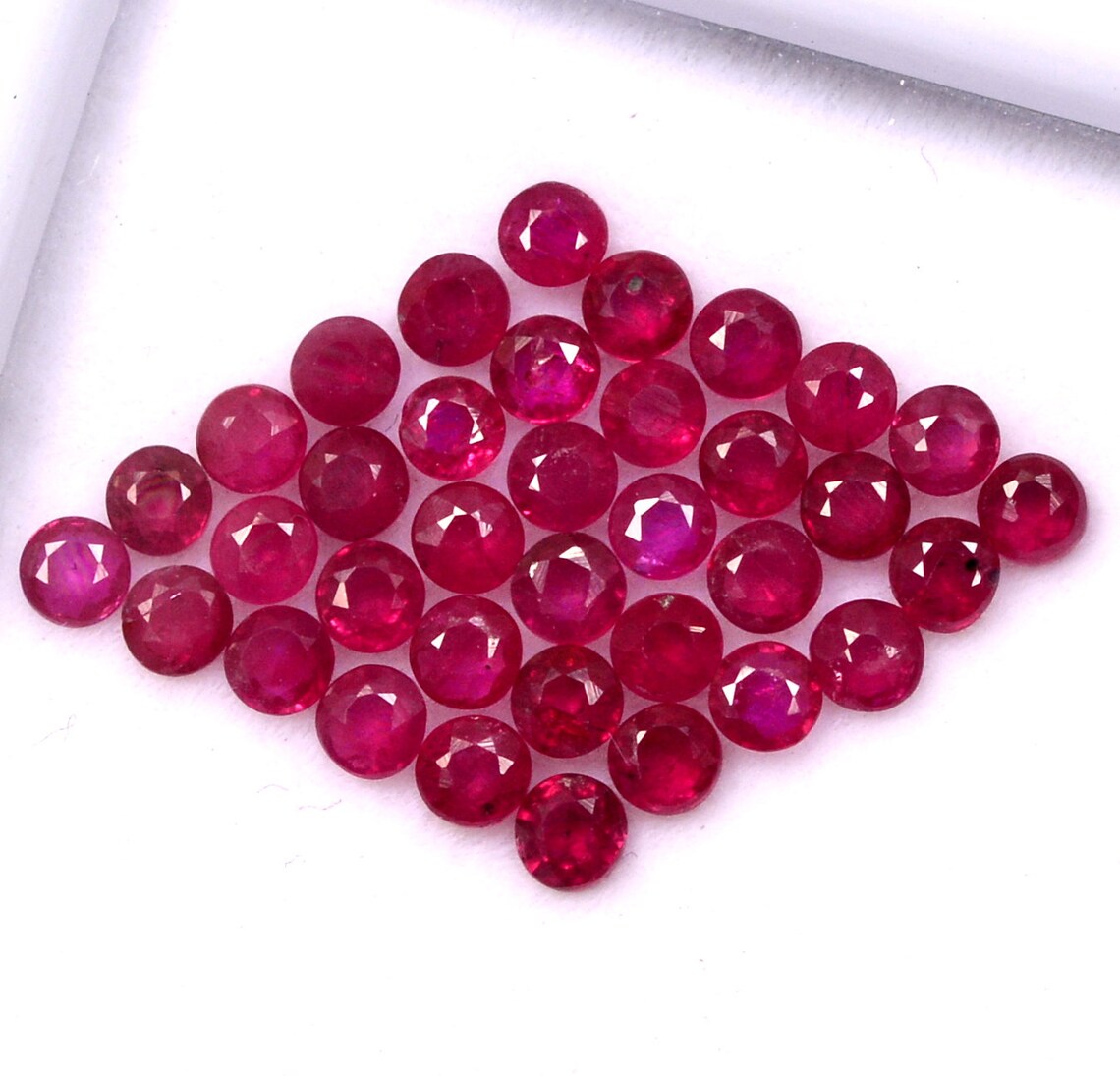 2.50 mm Natural Ruby Round Cut Lot 15 Pcs Deep Red Shade | Etsy
