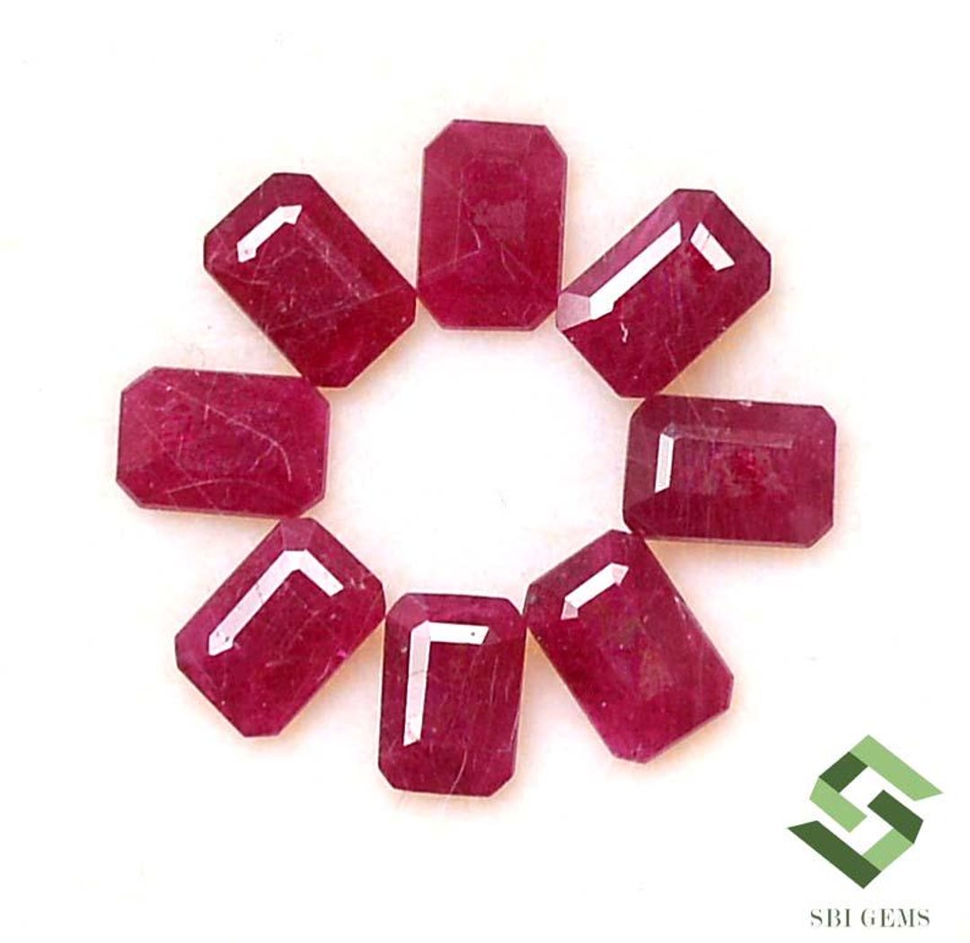 6x4 Mm Natural Ruby Octagon Cut 3 Quality Lot Calibrated Loose ...