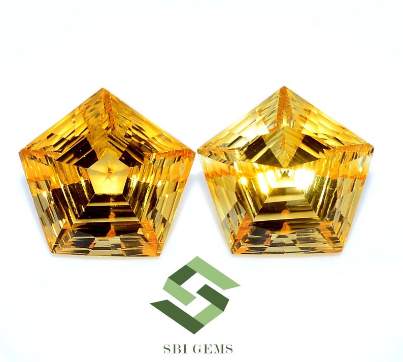 14x14 Mm Natural Citrine Fancy Star Shape Concave Cut Pair - Etsy
