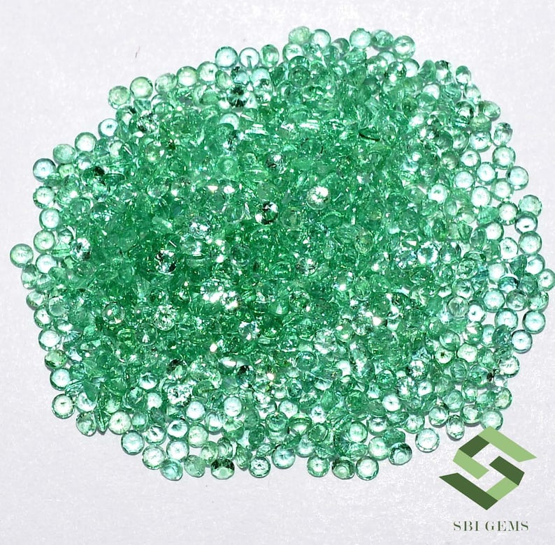 1.25 Mm Natural Emerald Round Cut Calibrated Lot 50 Pcs Calibrated ...