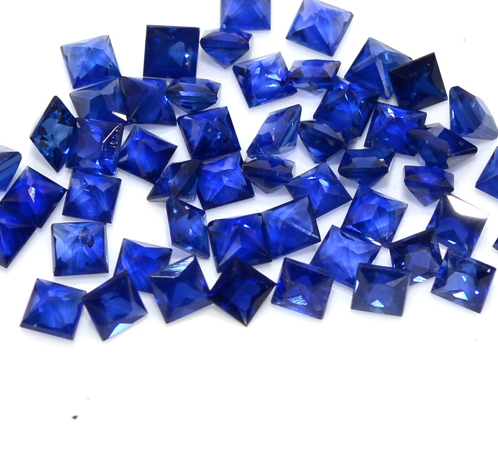2.50 Mm Natural Blue Sapphire Square Princess Cut Lot 10 Pcs - Etsy