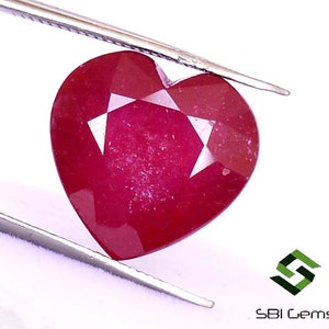 14x14 Mm Natural Ruby Heart Shape Cut 14.49 Cts Dark Red Shade Loose ...
