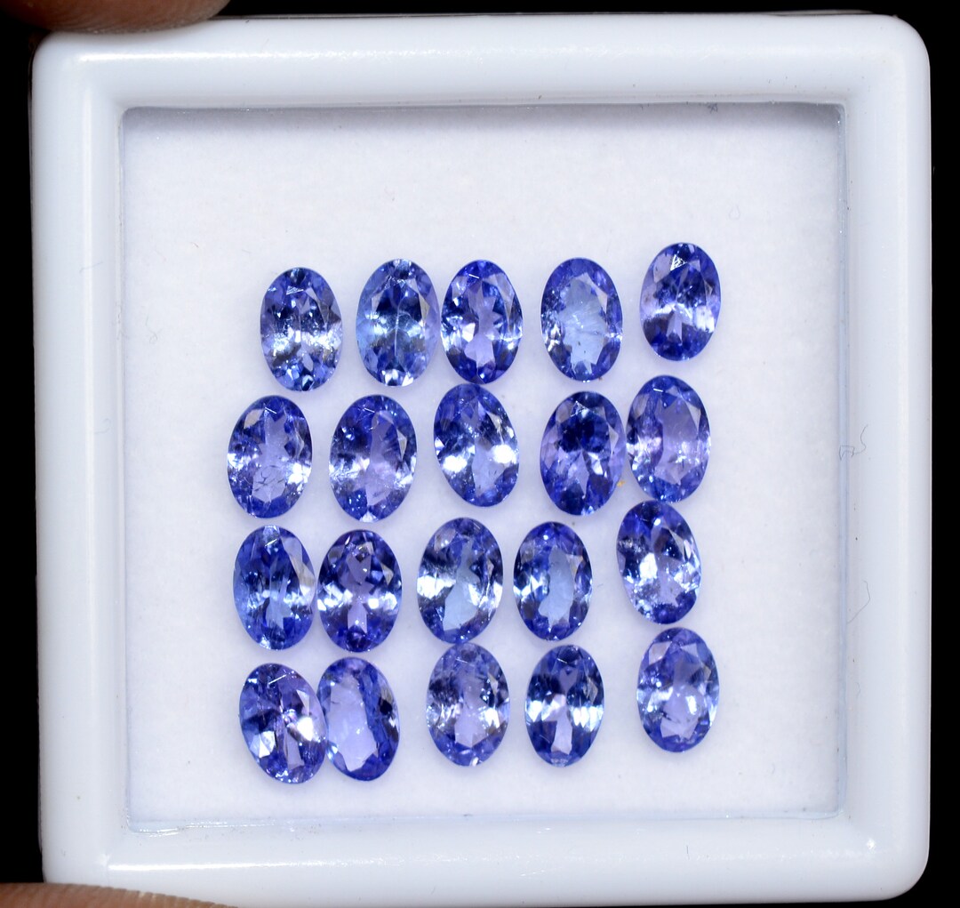 6x4 Mm Natural Tanzanite Oval Cut Lot 10 Pcs 3.37 Cts Lustrous Blue ...