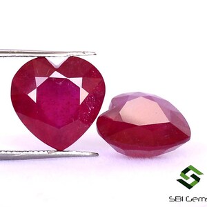 11x11 Mm Natural Ruby Heart Shape Cut 3 Quality Pair | Etsy