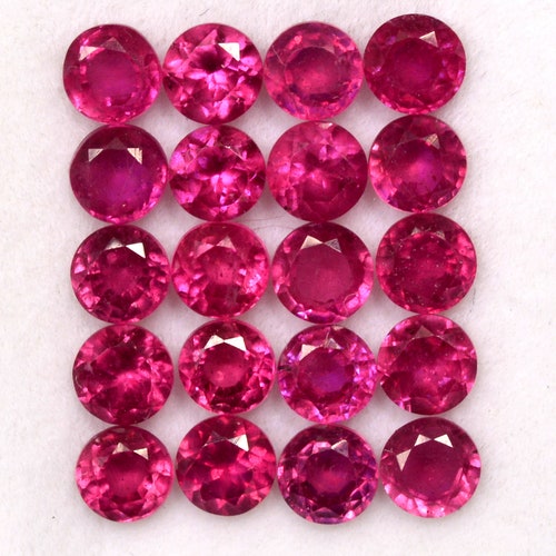 Natural Ruby Glass Filled Round Faceted Loose Gemstones 4mm - Etsy