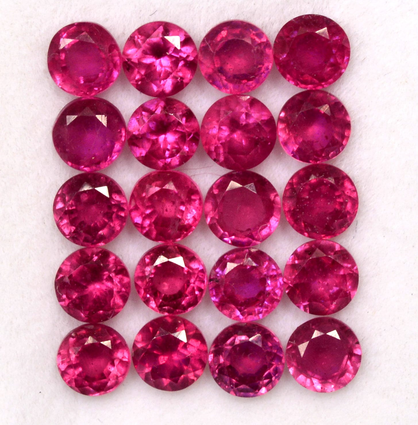 4 mm Natural Ruby Round Cut Lot 20 Pcs 7.36 Cts Calibrated | Etsy
