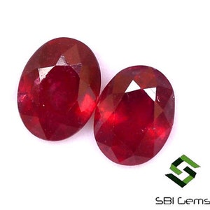 8x6 Mm Natural Ruby Oval Cut Pair 3.81 CTS Calibrated Best Quality ...