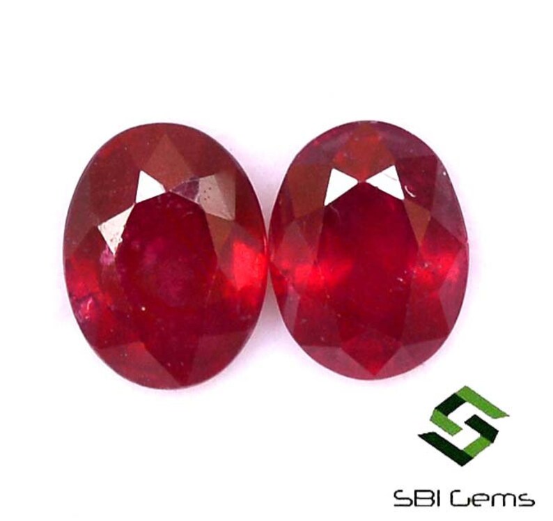 8x6 Mm Natural Ruby Oval Cut Pair 3.81 CTS Calibrated Best - Etsy