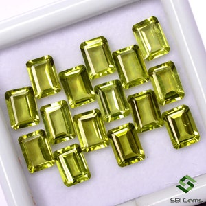 7x5 Mm Natural Peridot Octagon Cut Lot Calibrated Faceted Loose ...