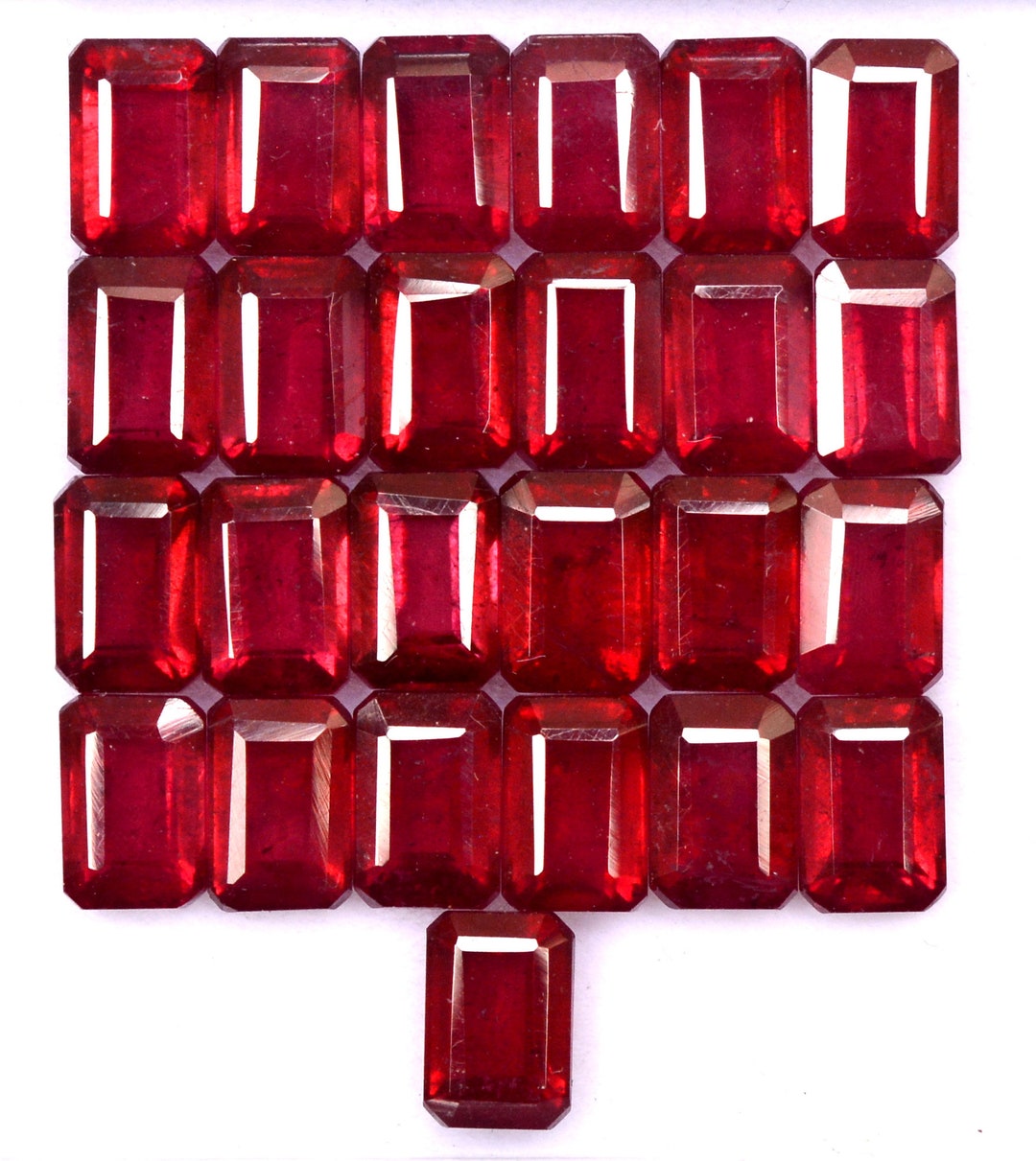 Deep Red Ruby Octagon Cut Loose Gemstones: 25 Pcs Lot - Etsy