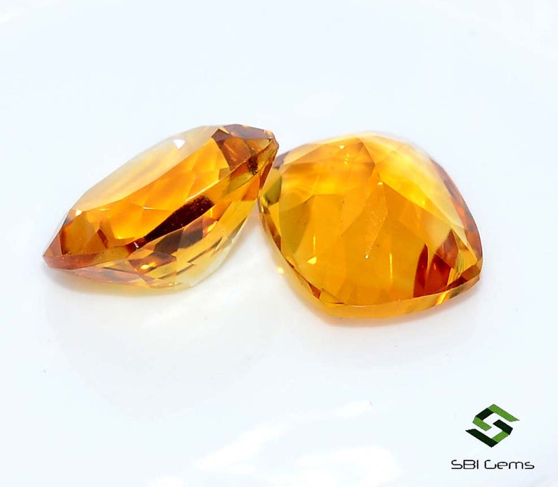11x9 Mm Natural Citrine Cushion Cut 2 Pair Untreated Golden - Etsy