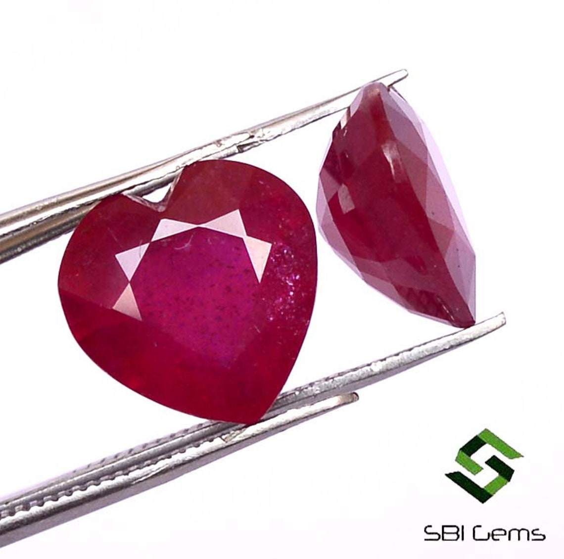 11x11 mm Natural Ruby Heart Shape Cut 3 Quality Pair | Etsy