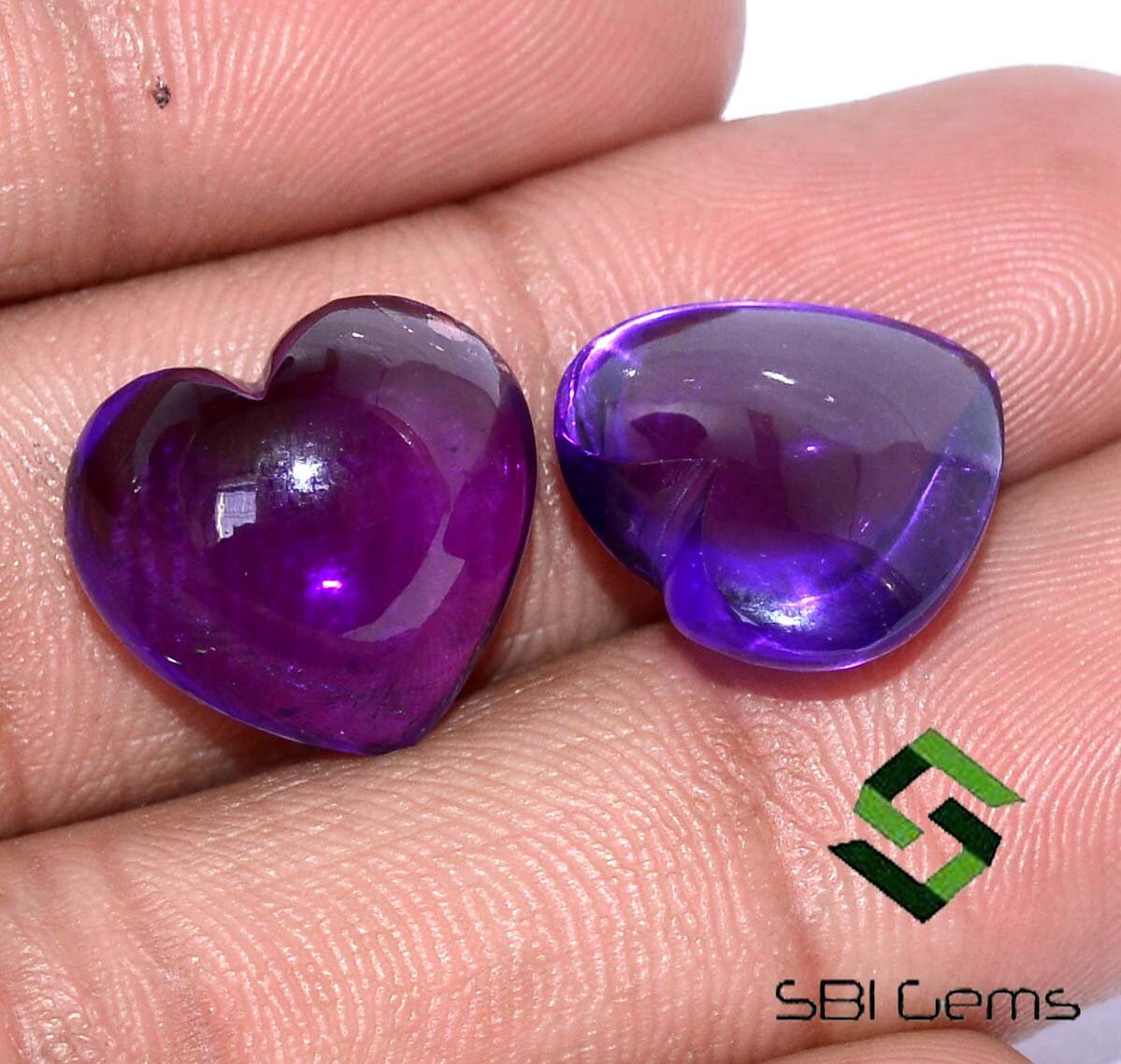 15x15 mm Natural Amethyst Heart Shape Cabochon 2 Quality Pairs | Etsy