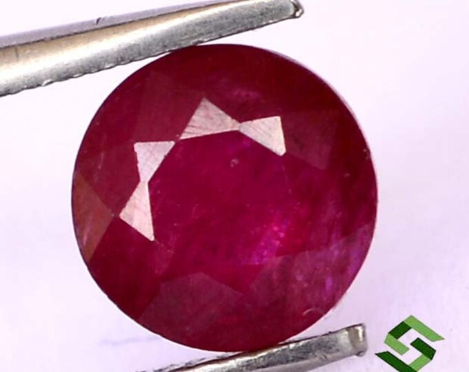 6.25 Mm Certified Natural Ruby Round Cut 1.51 Cts Faceted Deep Red ...