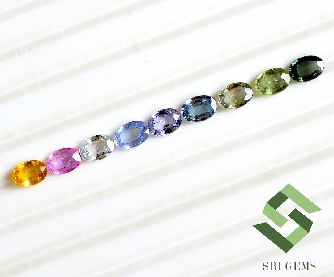 Multi Sapphire Oval Cut Lot: 10 Ceylon Gemstones, 5.49 CTS (6x4 Mm) - Etsy
