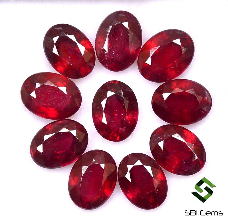 Natural Ruby Oval Cut 8x6 Mm Lot 05 Pcs Deep Red Shade - Etsy