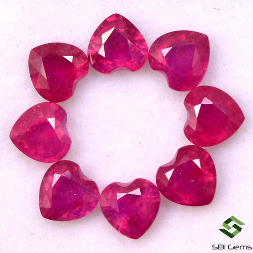 5 Mm Natural Ruby Heart Shape Lot 26 Pcs 19.91 Cts Calibrated - Etsy