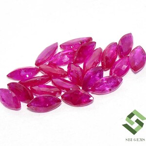 6x3 Mm Natural Ruby Marquise Cut Lot 05 Pcs 1.53 CTS Burma Calibrated ...