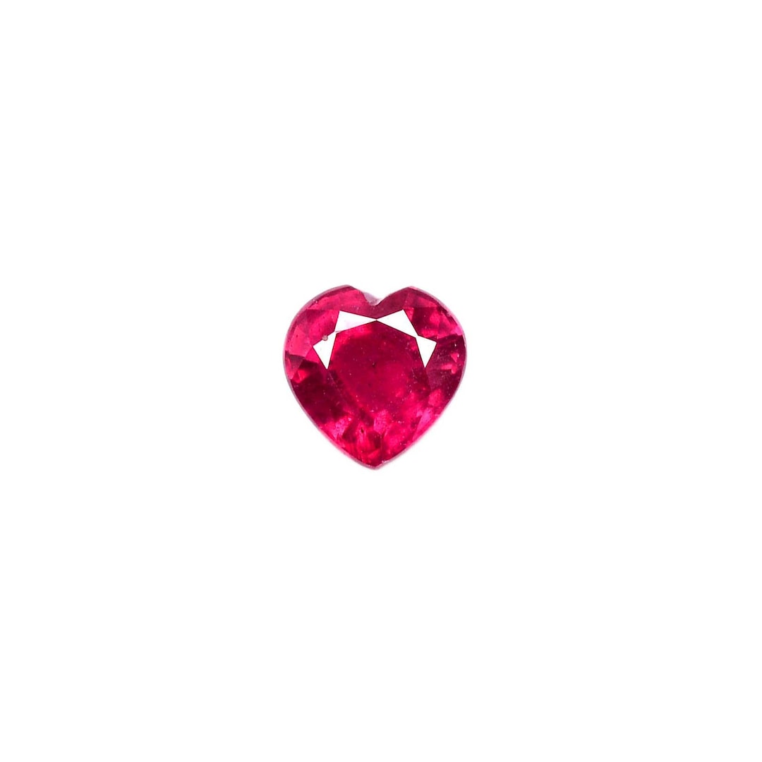 8x8 Mm Natural Ruby Heart Shape Cut 4 Quality Faceted Loose Gemstones ...