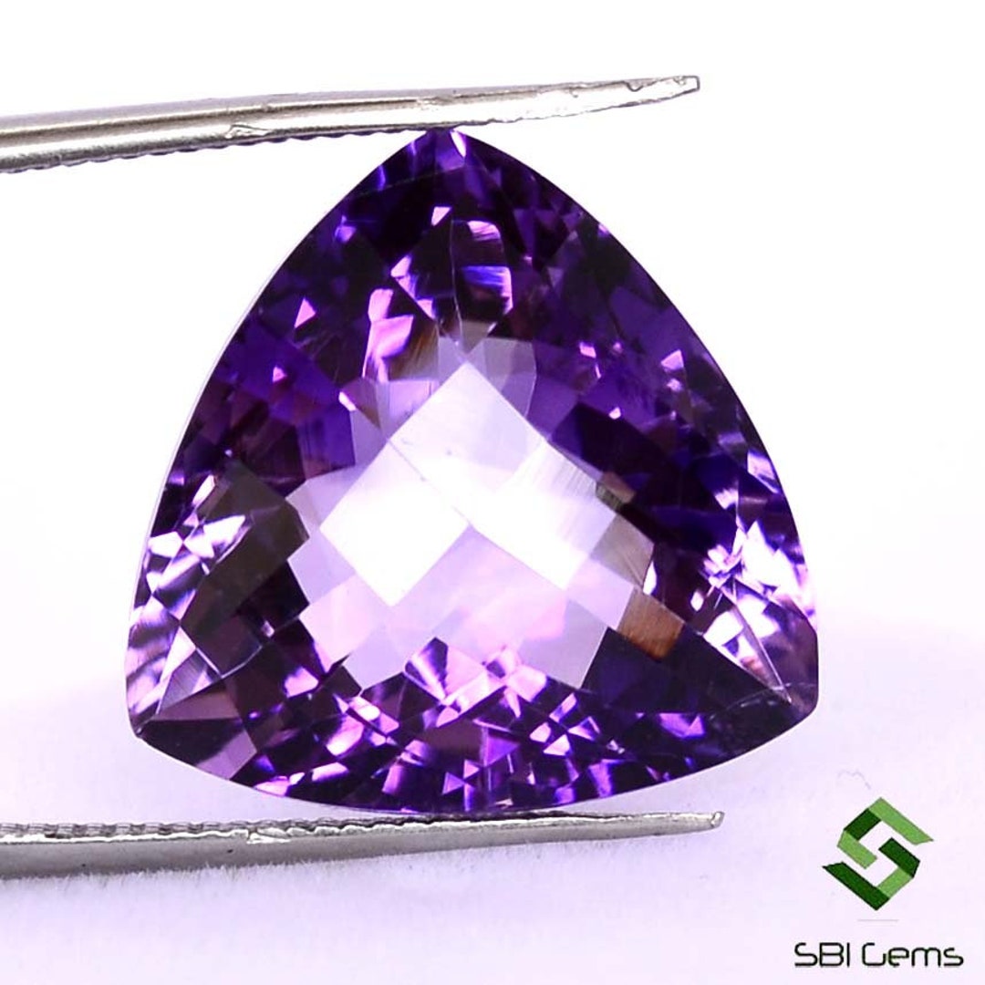 15x15 Mm Certified Natural Amethyst Trillion Checker Cut Unheated Loose ...