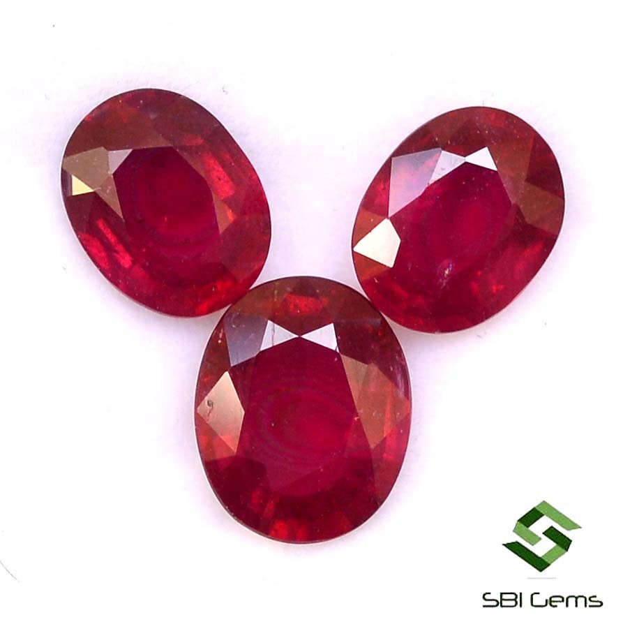 10x8 Mm 9x7 Mm Natural Top Quality Ruby Oval Cut Set of 3 Pcs - Etsy UK