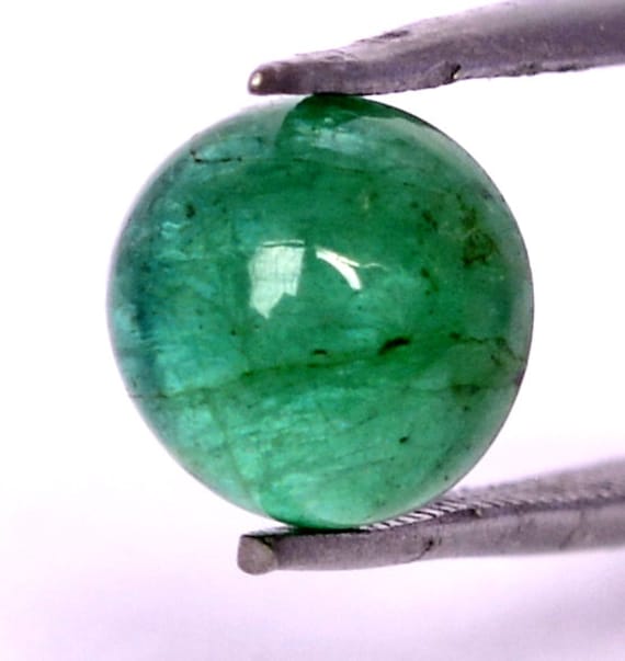 7.50 mm Certified Natural Emerald Round Cabochon 2.66 Cts | Etsy