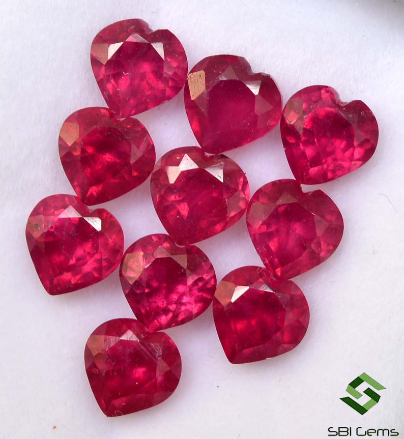 5 Mm Natural Ruby Heart Shape Lot 10 Pcs 6.88 Cts Calibrated - Etsy
