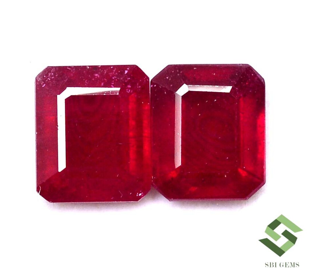 12x10 Mm Natural Ruby Octagon Cut 4 Quality Pairs Calibrated Loose ...