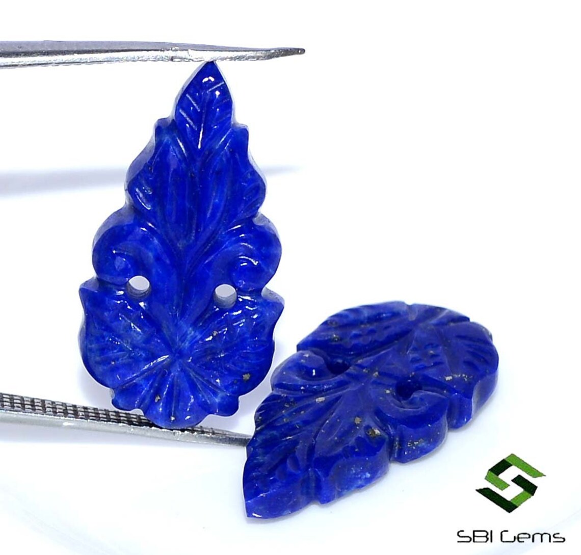 Natural Lapis Lazuli Handmade Carving Pair 3 Different Shape & | Etsy
