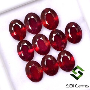 Natural Ruby Oval Cut 8x6 Mm Lot 05 Pcs Deep Red Shade Calibrated Loose ...