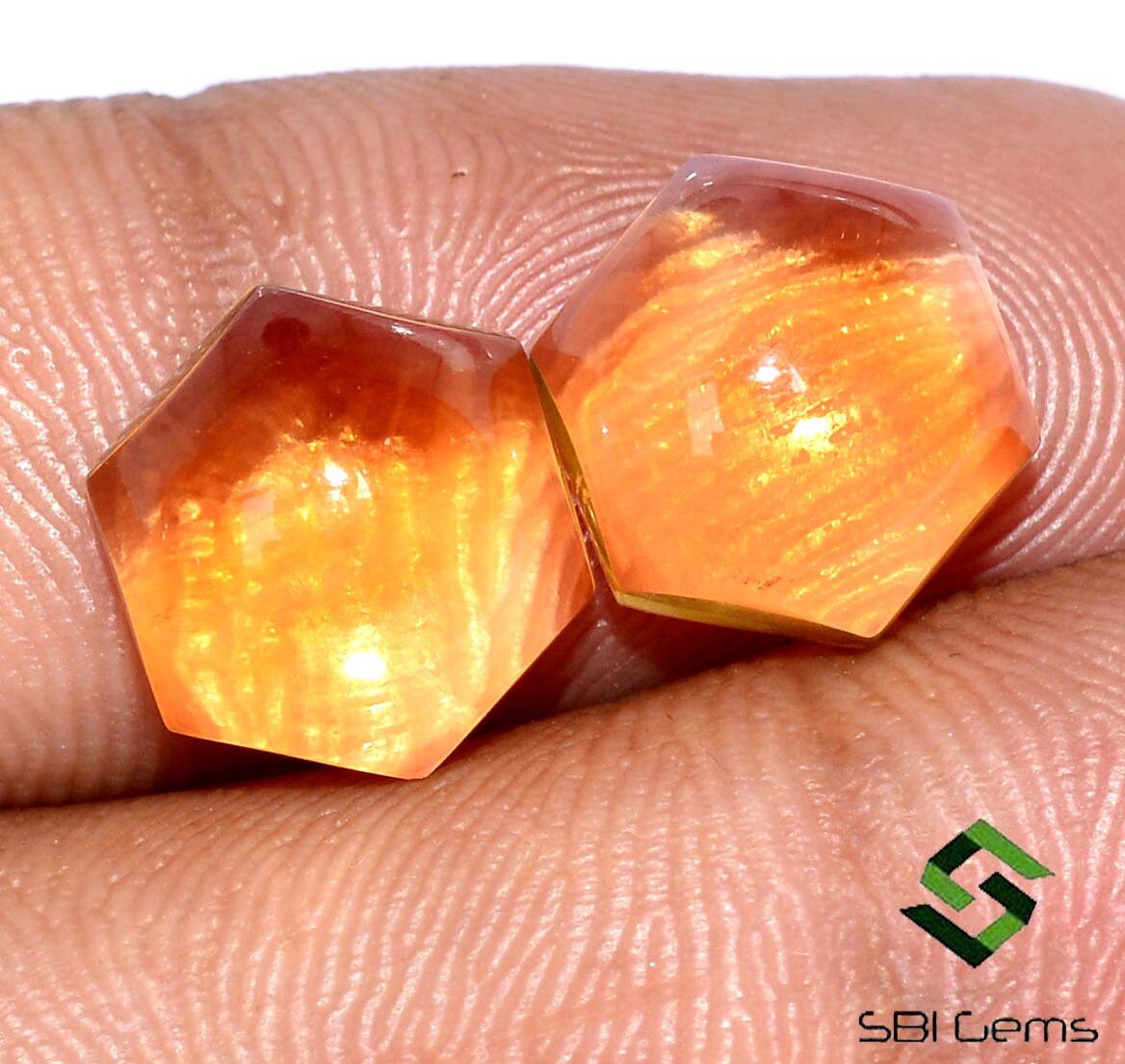 10x10 Mm Natural Citrine Star Shape Fancy Cabochon Pair 10.24 Cts ...
