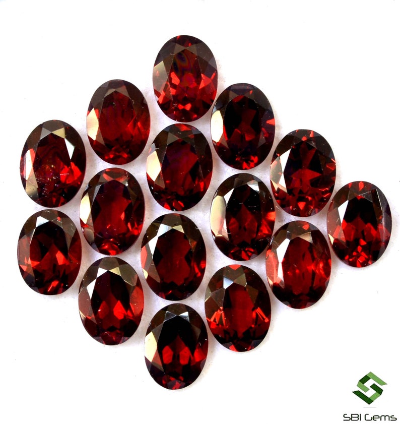 8x6 Mm Natural Garnet Oval Cut Lot Faceted Calibrated Loose Gemstones ...
