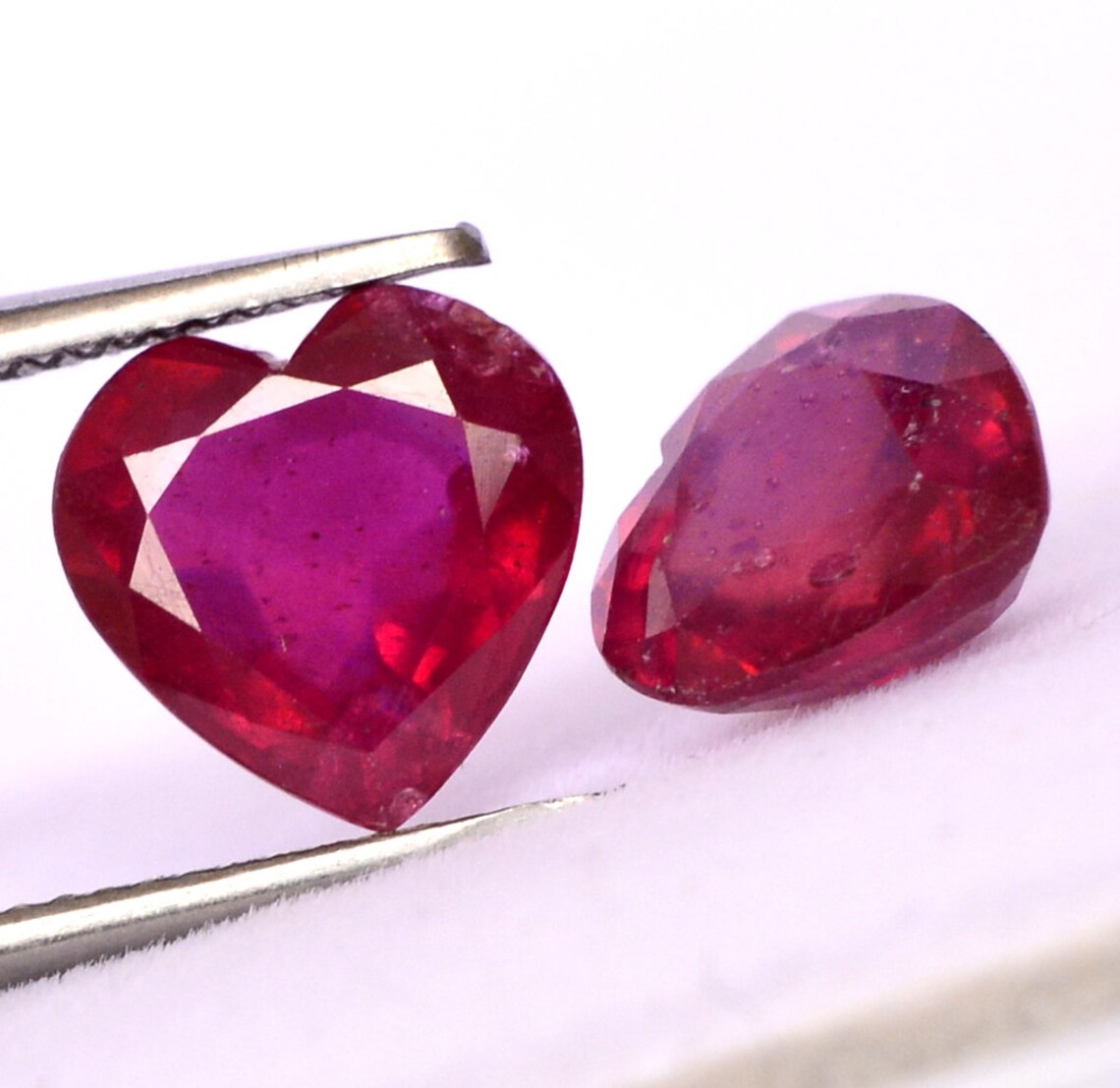 8x8 Mm Natural Ruby Heart Shape Cut Pair 4.33 Cts Faceted - Etsy