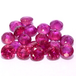 4 Mm Natural Ruby Round Cut Lot 20 Pcs 7.36 Cts Calibrated Faceted Red ...