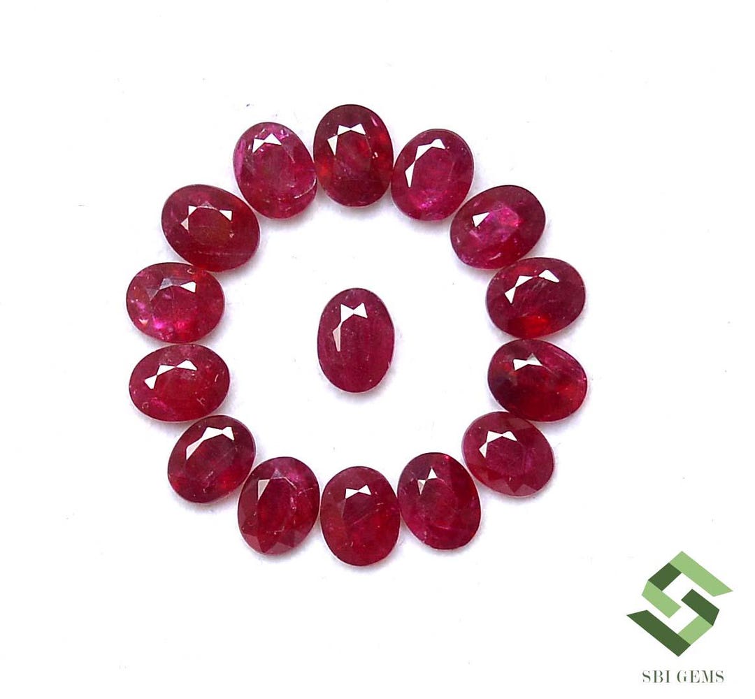 5x4 Mm Natural Ruby Oval Cut 2 Quality Lot Calibrated Loose Gemstones ...
