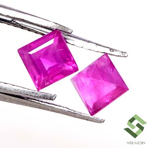 3.75 Mm to 4x4 Mm Natural Ruby Square Cut 3 Size Pair Calibrated ...