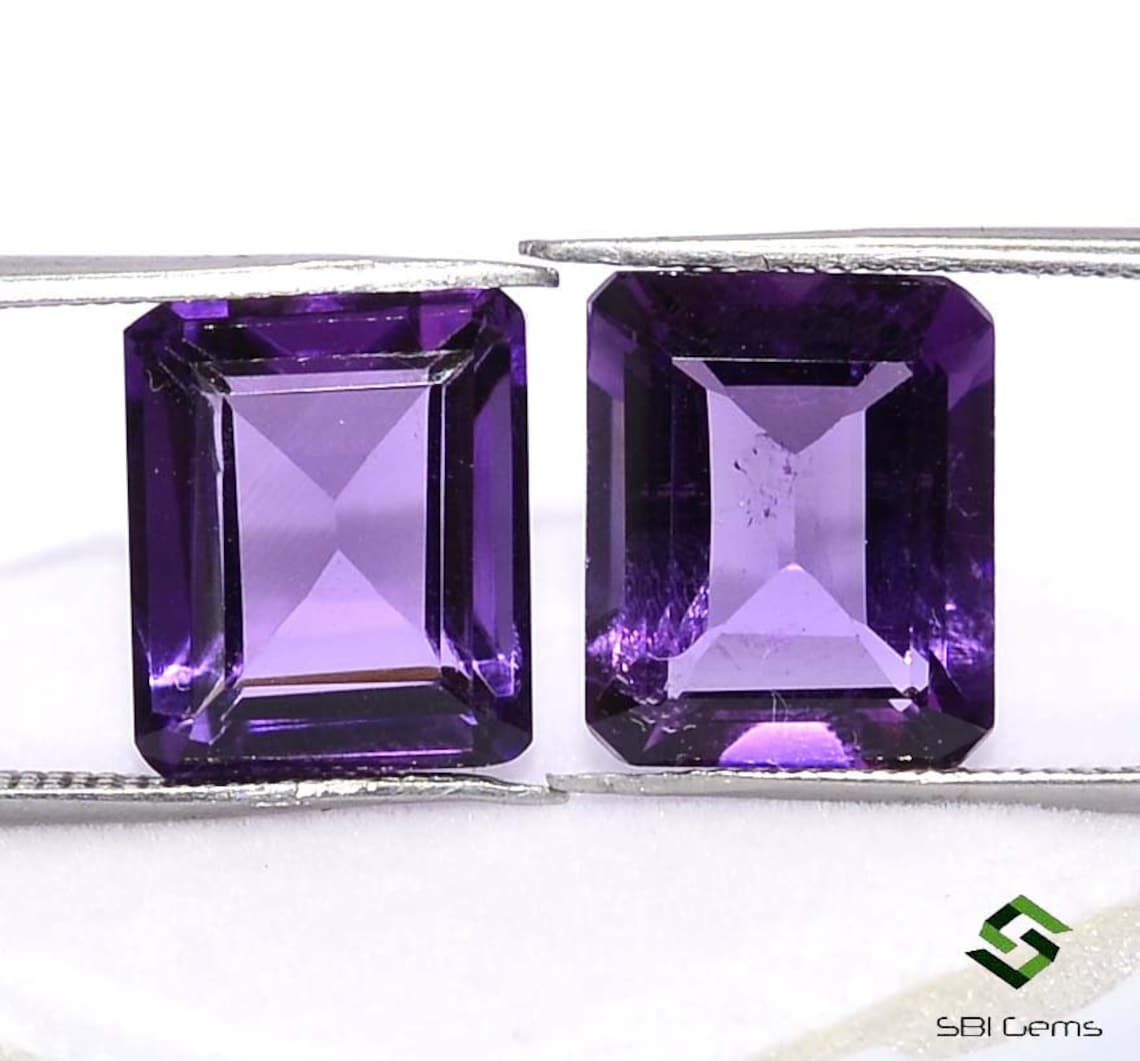 12x10 mm Certified Natural Amethyst Octagon Cut Pair 11.44 CTS | Etsy