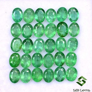 4x3 Mm Certified Natural Emerald Oval Cut 4.86 Cts Lot 30 Pcs Rich ...