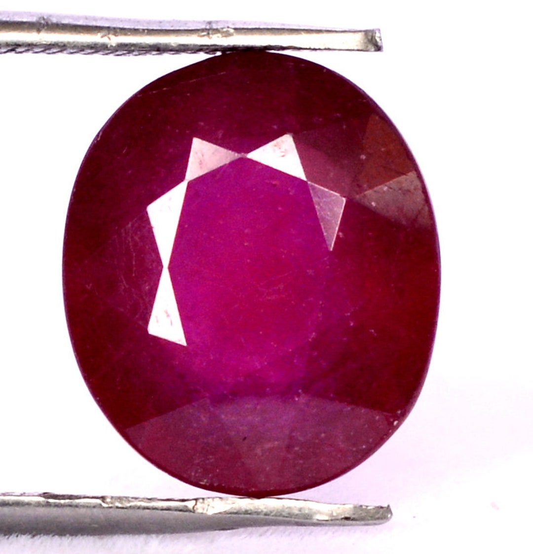 12x10 Mm Natural Ruby Oval Cut 6.73 Cts Deep Red Shade Faceted Loose ...