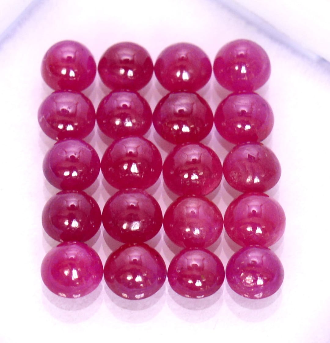 3, 4 Mm Natural Ruby Round Cabochon Lot 10 Pcs Calibrated Deep Red Pink ...